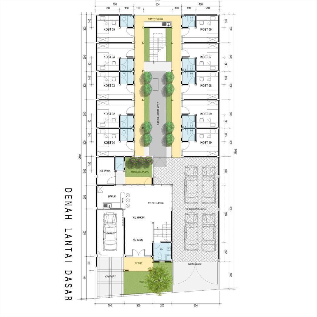 Kenali 3 Gaya Untuk Desain Dan Denah Kost Leter U