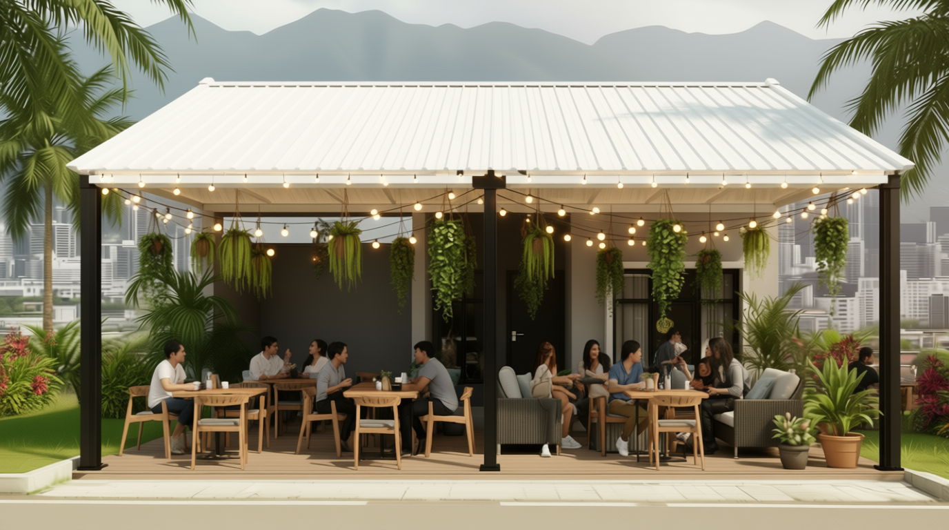 Ingin Outdoor Area Cafe Anda Jadi Favorit Pelanggan — Nyaman Saat Panas ...